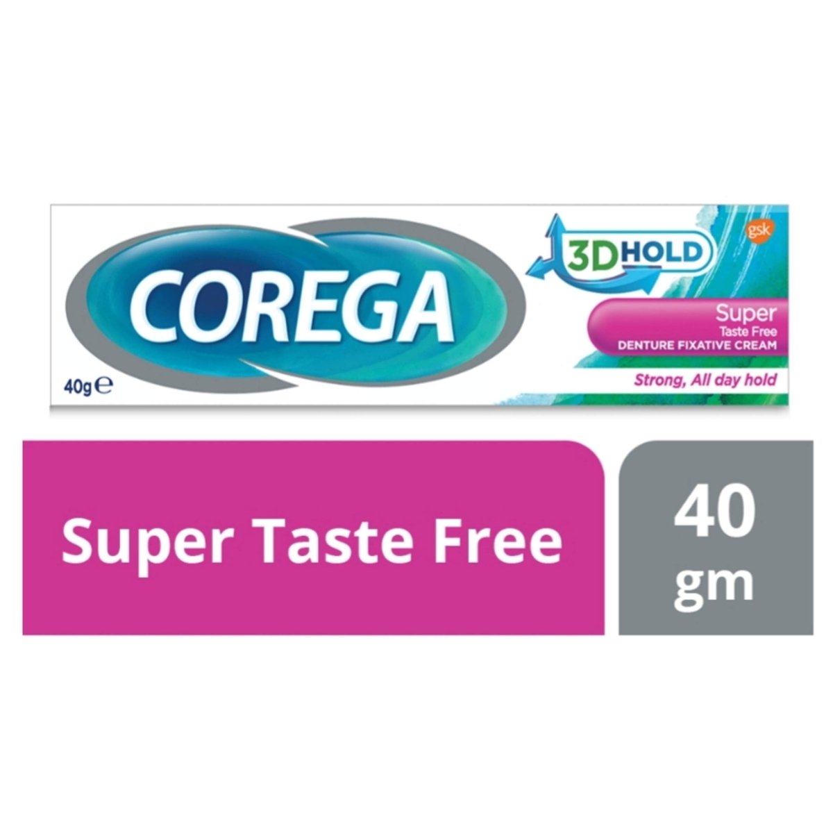 COREGA Super Taste Cream - 40g Adhesive for Dentures – Al Dawaa Pharmacies