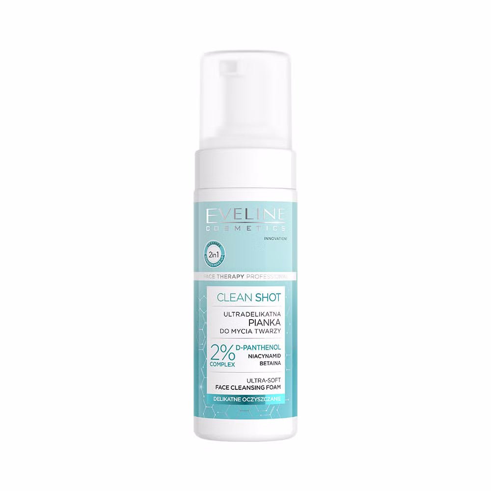 EVELINE CLEAN SHOT CLEANSING FOAM SOFT FACE 150ML – Al Dawaa Pharmacies